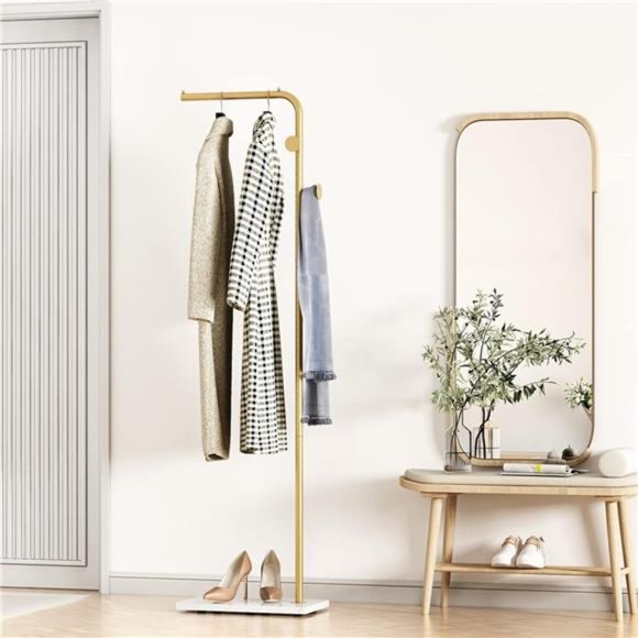 Accents | Gold Coat Rack Freestanding Gold Clothes Rack With 3 Hooks 68 ...